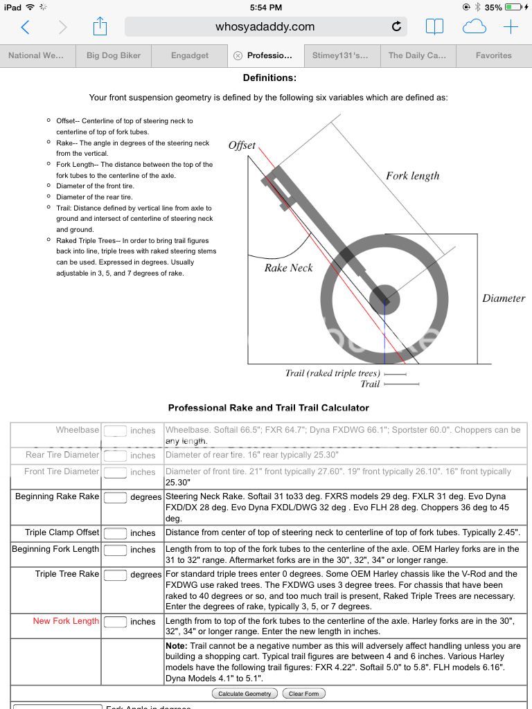 Tech advise on front end geometry needed | Big Dog Motorcycles Forum